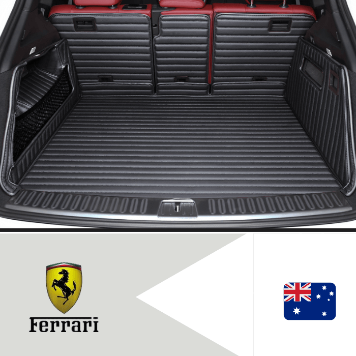 CarLux™ Custom Made Nappa PU Leather Trunk Boot Mat Liner for Ferrari ...