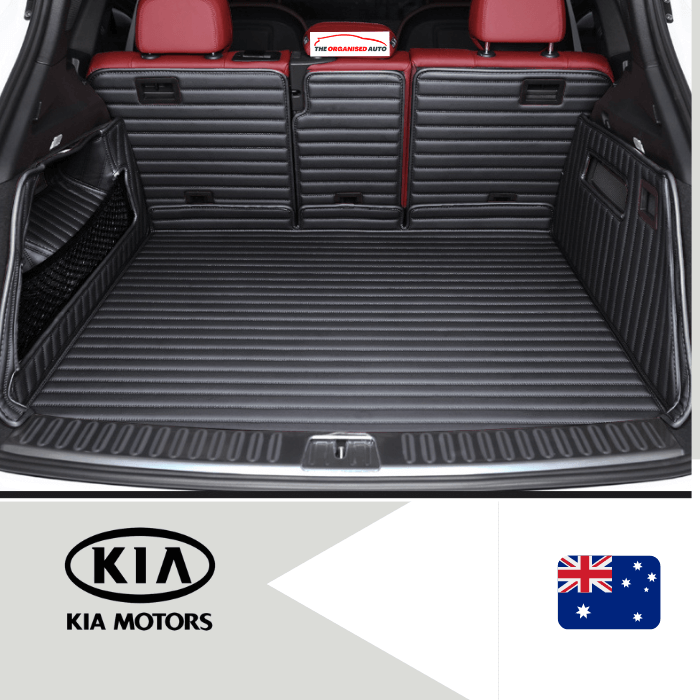 CarLux™ Custom Made Nappa PU Leather Trunk Boot Mats Liner for KIA ...