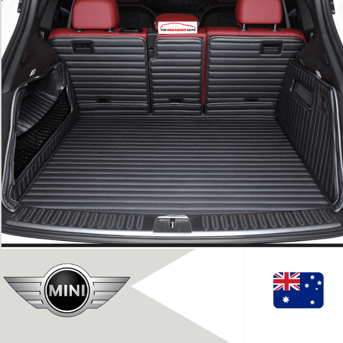 CarLux™ Custom Made Nappa PU Leather Trunk Boot Mats Liner for Mini ...