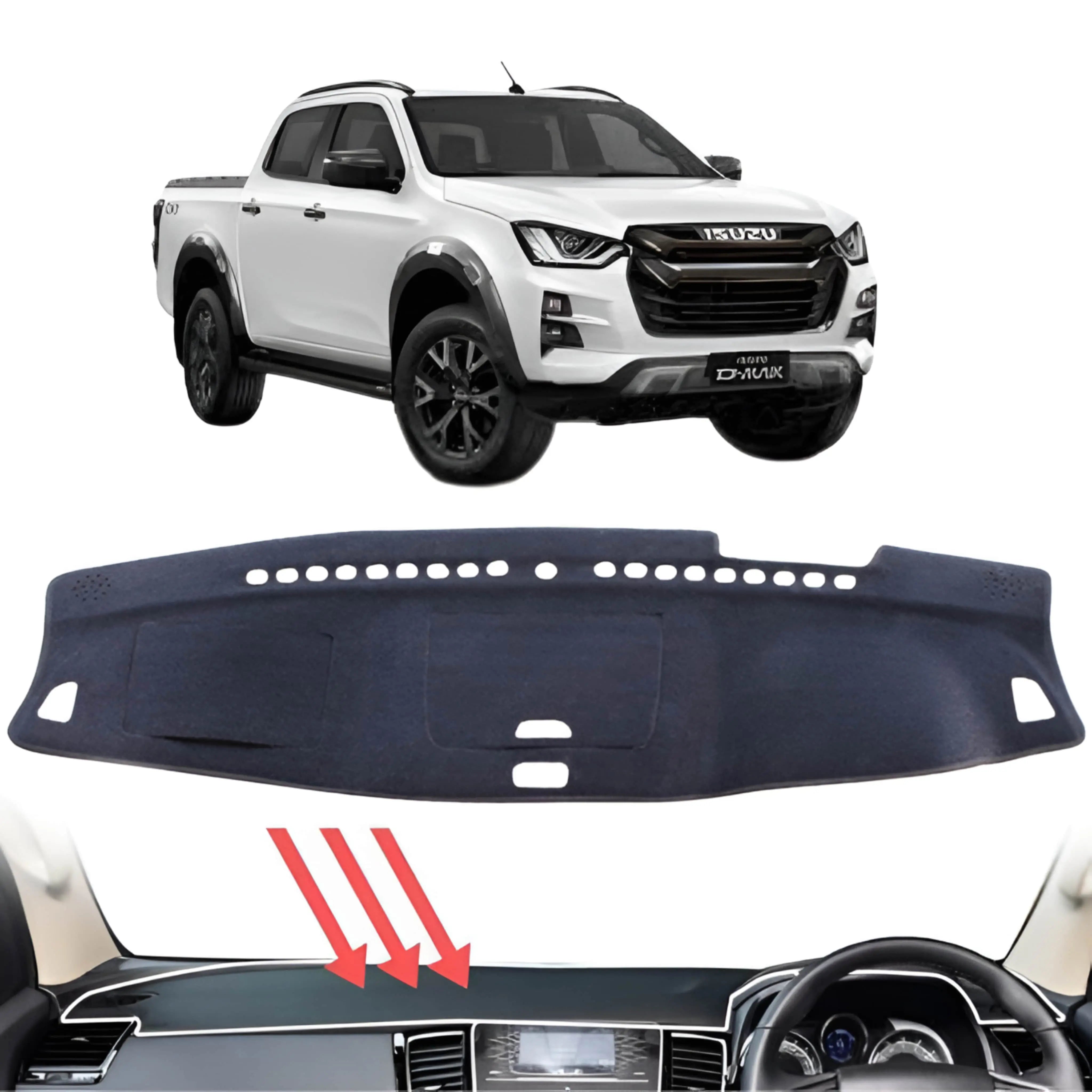 CarLux™ Black Dash Mat for Isuzu D-Max - UV Protection & Perfect Fit ...
